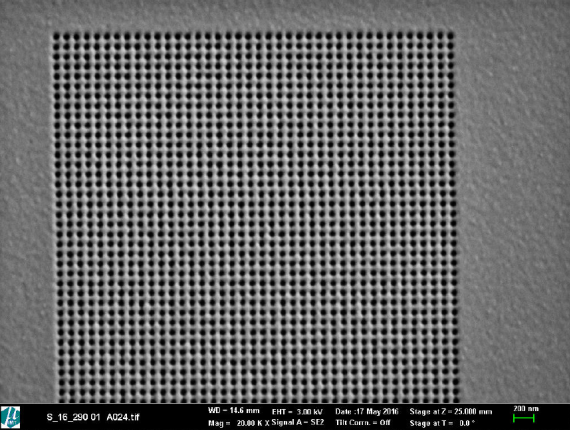CSAR 62 nanostructures written at 100 kV – Techpoint 久理企業